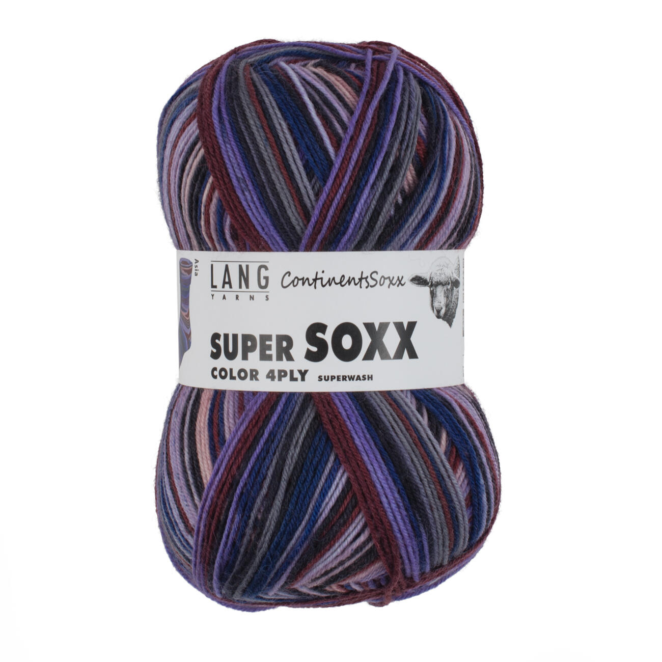 Sockenwolle Super Soxx Continents Soxx 4-fach von LANG Yarns, 5 versch. Farben