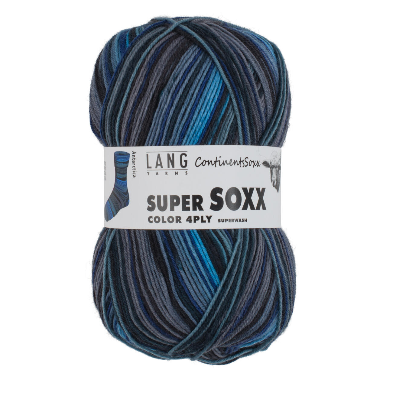 Sockenwolle Super Soxx Continents Soxx 4-fach von LANG Yarns, 5 versch. Farben