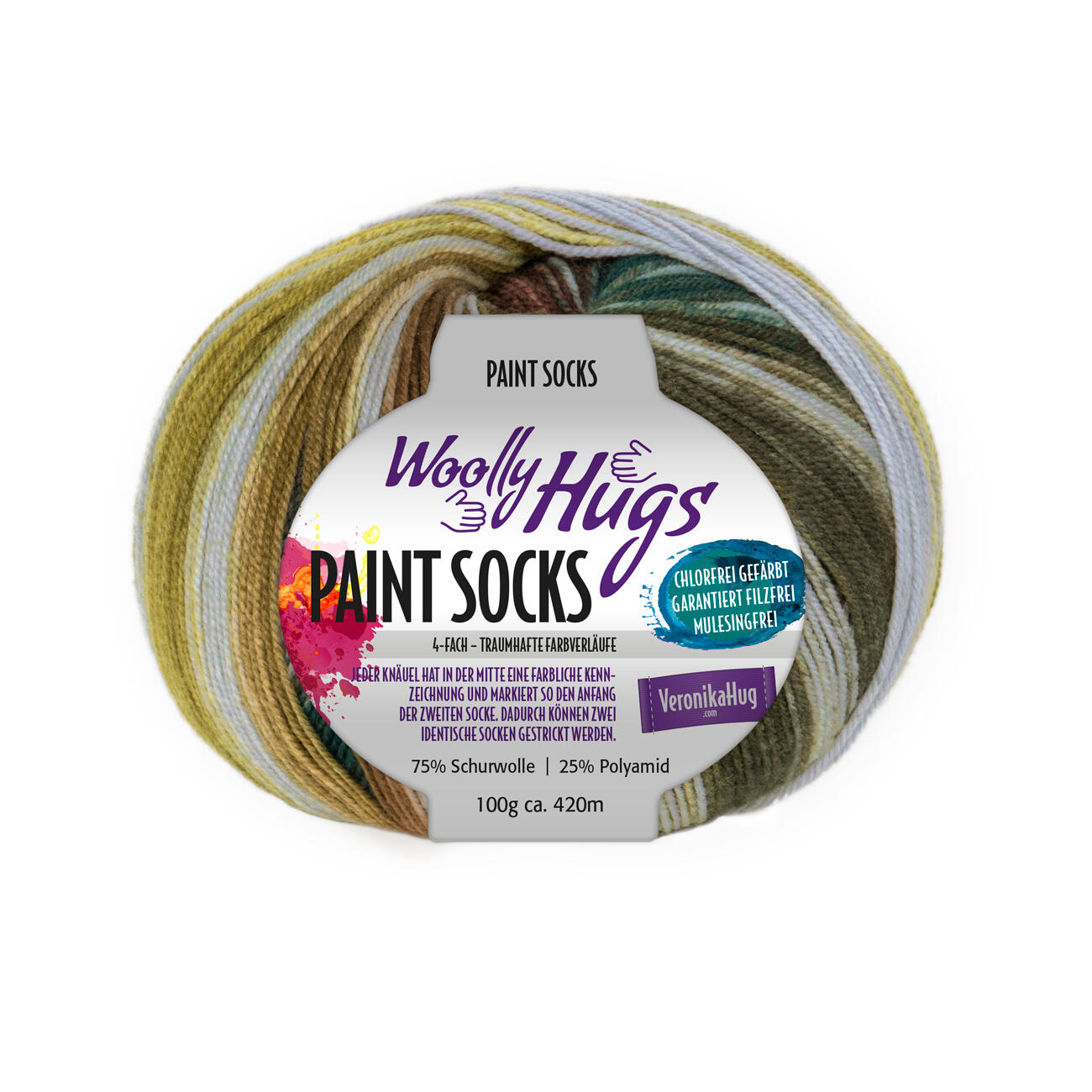 Paint Socks von Woolly Hugs, 10 versch. Farben