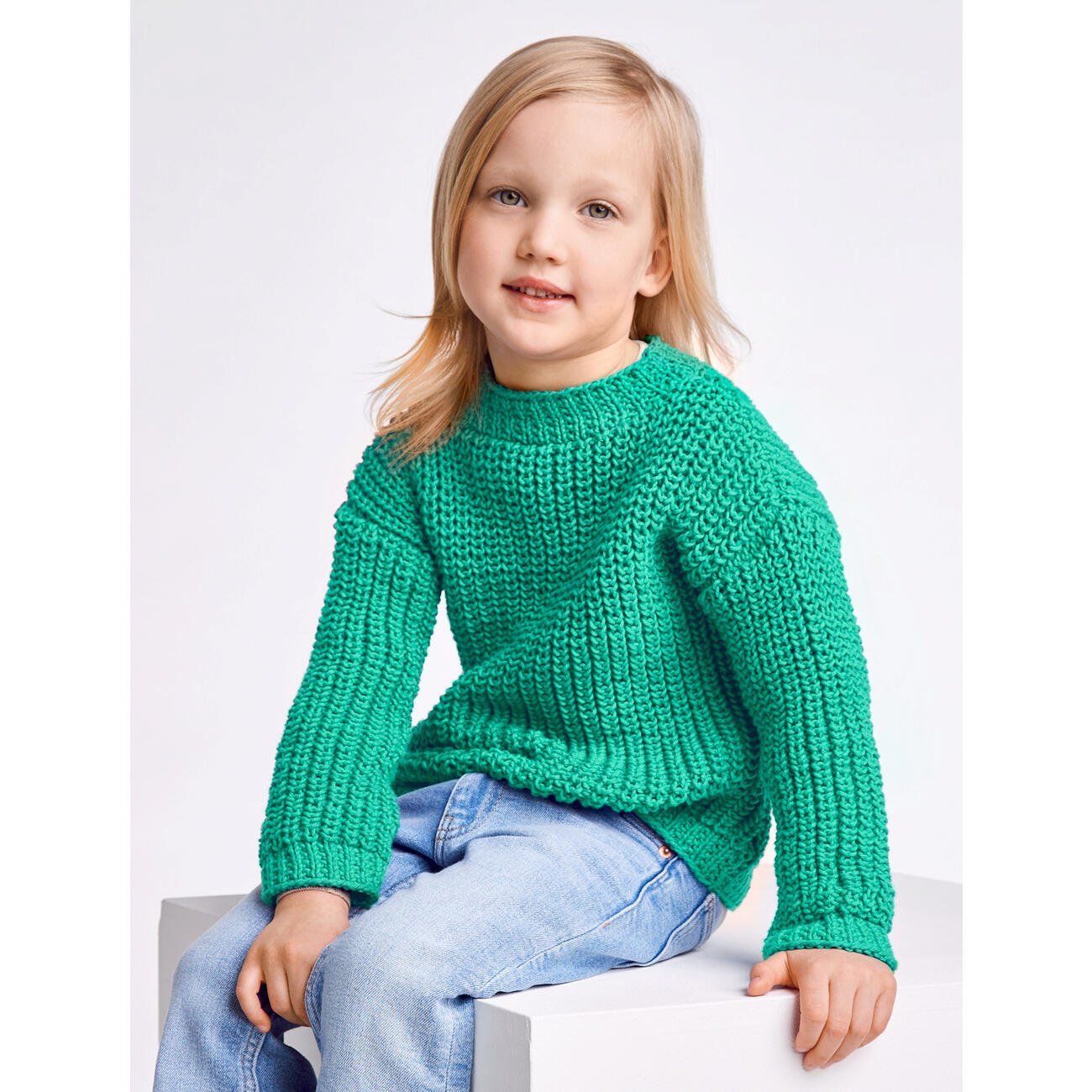 Anleitung 370/4, Kinderpulli aus Cotonara von Junghans-Wolle, 1 versch. Farben